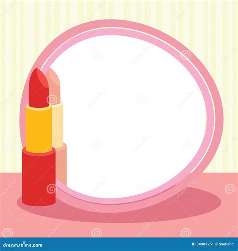 Lipstick And Mirror Stock Vector Illustration Of Mirror 34909261