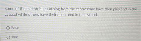 Solved Some Of The Microtubules Arising From The Centrosome
