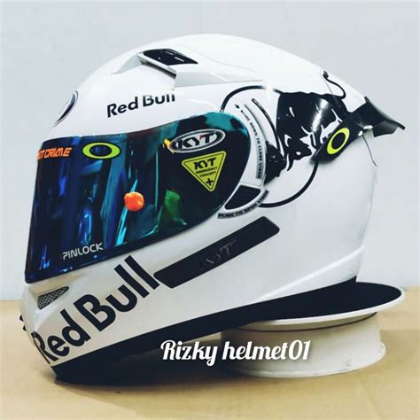 Jual Helm Full Face KYT K2 Raider Paket Ganteng Red Bull Termurah Kaca