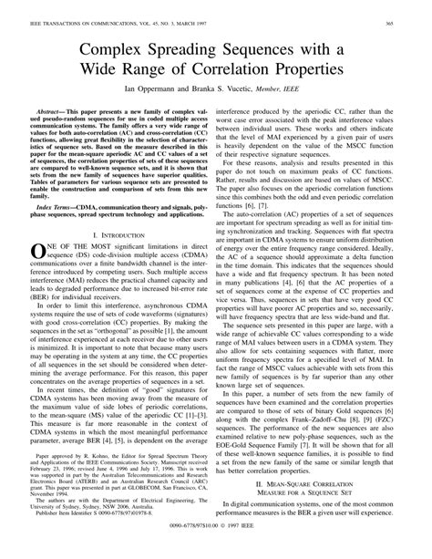 Pdf Complex Spreading Sequences With A Wide Range Of Correlation
