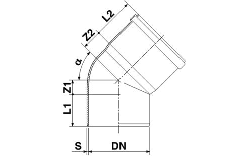 Колено 110×45° для внутренней канализации