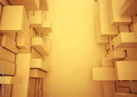 Abstract Rectangular Box Shape Several Dimensions Liken Beautiful Virtual Architecture Are