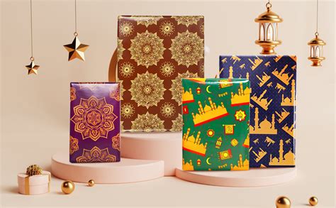 8 Sheets Eid T Wrapping Paper 4 Designs Ramadan