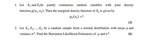 Solved 1 Let X1 And X2 Be Jointly Continuous Random