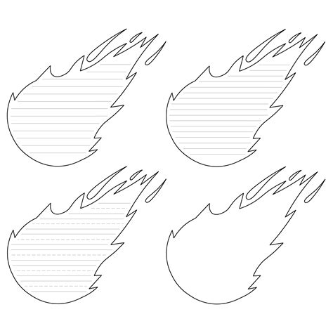 Meteor Shaped Writing Template Free Printable Papercraft Templates