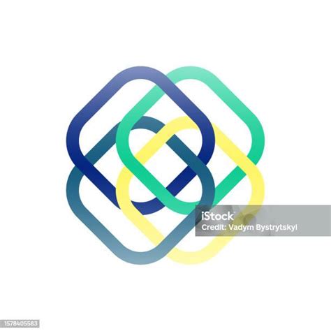 아이콘 그림은 둥근 모서리가 있는 인터레이스 사각형의 간단한 디자인 요소 벡터 로고 템플릿입니다 벡터 그림입니다 벡터 로고 0명에 대한 스톡 벡터 아트 및 기타 이미지