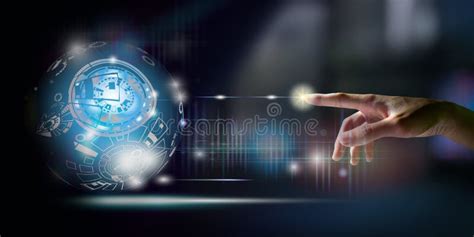 Hand Touching Digital Transformation Conceptual For Next Generation