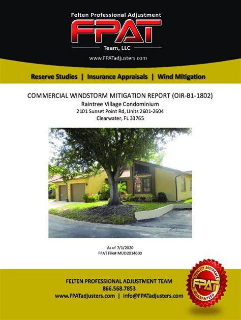 Fillable Online Commercial Windstorm Mitigation Report Oir Fax Email Print Pdffiller