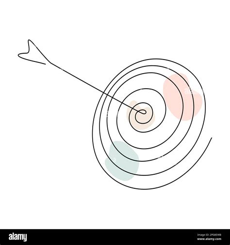 Target With Arrow Continuous Line Drawing Hand Drawn Linear Goal