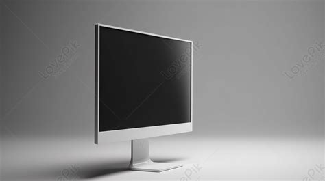 빈 화면을 표시하는 3d 회색 컴퓨터 모니터 디스플레이 감시 장치 배경 컴퓨터 작업 배경 모니터 배경 이미지 Hd 감시