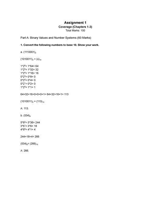 Assignment 1 Cpsc1050 Pdf With Questions And Answers To The First