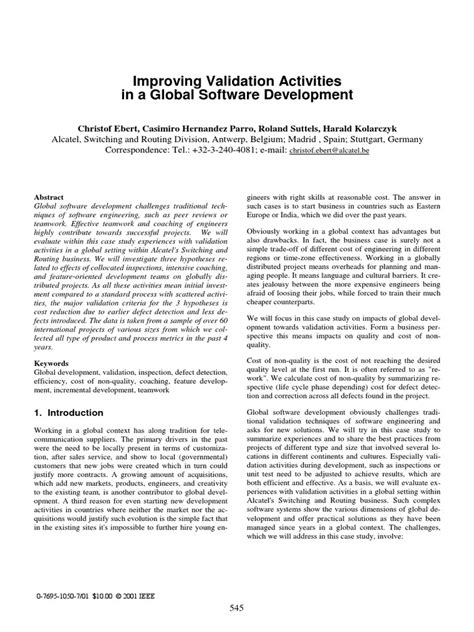 Improving Validation Activities Pdf Reliability Engineering Evaluation