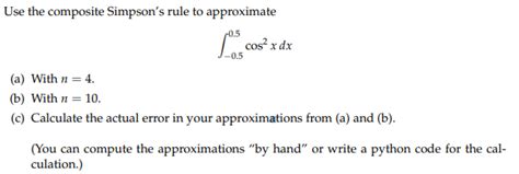 solved use the composite simpson s rule to approximate