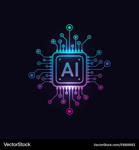 Artificial Intelligence Circuit Line Style Vector Image