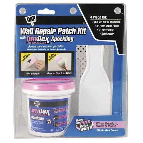 Dap Drydex 8 Oz Dry Time Indicator Wall Repair Patch Kit 12345 The Home Depot