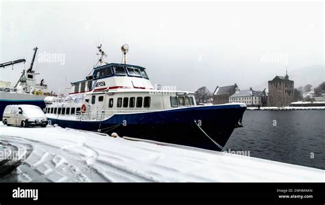 Book Boat Floating Library Epos In The Port Of Bergen Norway Stock