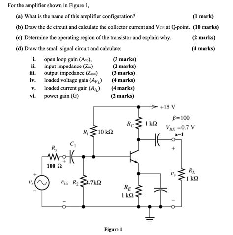 Solved For The Amplifier Shown In Figure 1 A What Is The Chegg
