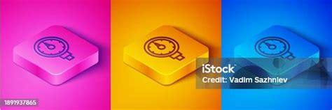 아이소 메트릭 라인 타이어 압력 게이지 아이콘은 분홍색과 주황색 파란색 배경에 분리되어 있습니다 타이어 공기압 확인 게이지