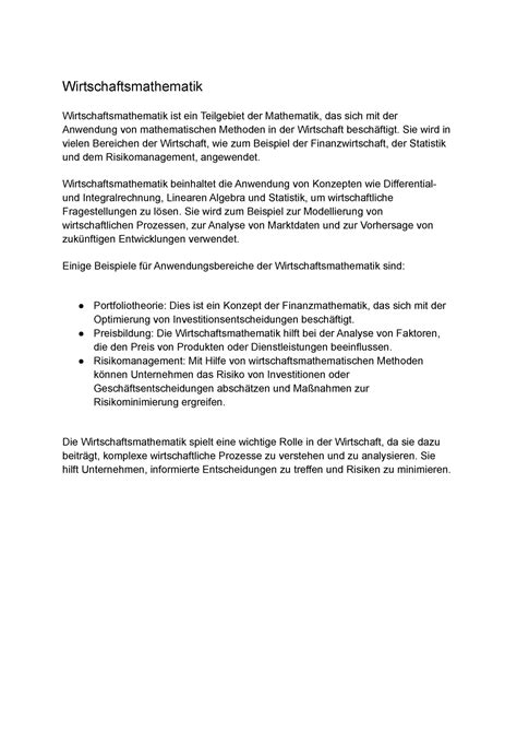 Wirtschaftsmathematik Wirtschaftsmathematik Wirtschaftsmathematik Ist