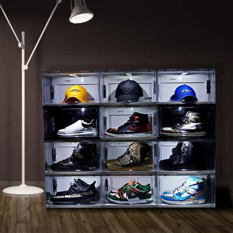 Led Shoe Box Stackable Light Up Sneaker Display Collection Storage