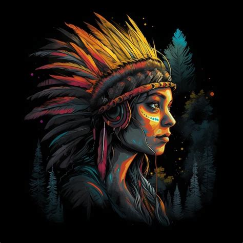 Premium Ai Image Beautiful Indigenous First Nations Girl Wearing