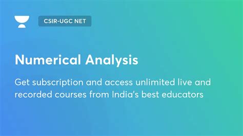 Numerical Analysis Csir Ugc Net Unacademy