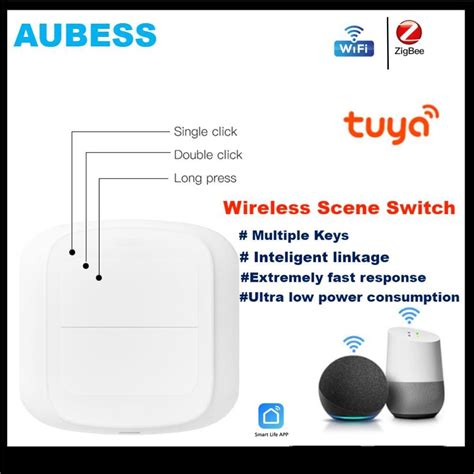 Tuya Smart WiFi ZigBee 2 Gang Wireless 4 6 Scene Switch Push Button