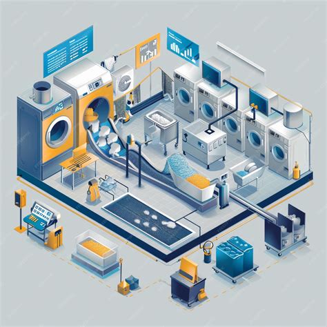 A Detailed Illustration Of The Laundry Service Process From Collection