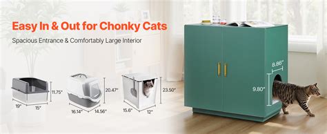 Vevor Cat Litter Box Enclosure 315 In Hidden Litter Box Cabinet