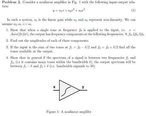 Problem Consider A Nonlinear Amplifier In Fig Chegg