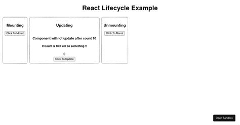 react lifecycle methods codesandbox