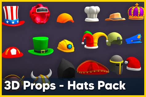 3d Props Low Poly Hats Pack 3d Props Unity Asset Store