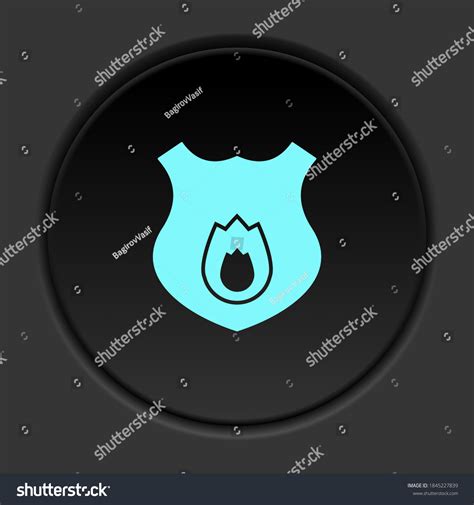 Round Button Icon Fireguard Shield Button Stock Vector Royalty Free 1845227839 Shutterstock