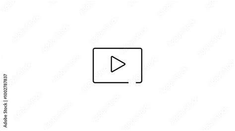 Neon Glowing Play Button Animation On White Background Animated Play