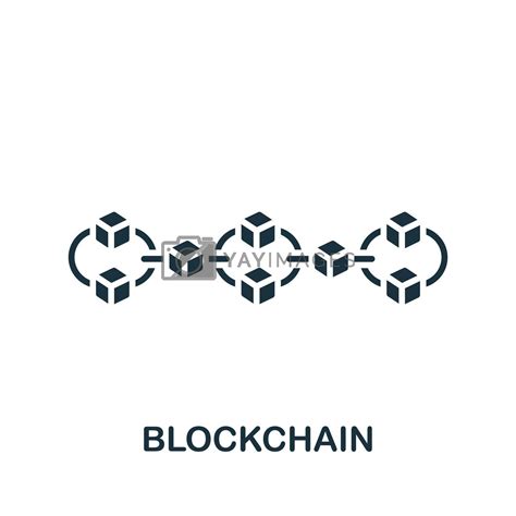 blockchain icon monochrome simple cryptocurrency icon for templates