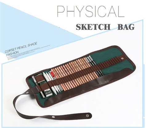 36 구멍 휴대용 전문 스케치 연필 가방 연필 케이스 Extender 지우개 연필 케이스 커터 드로잉 세트 가방 연필 없음 Ass029 학용품