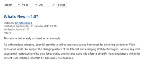 help25 menus menu item article archived joomla documentation