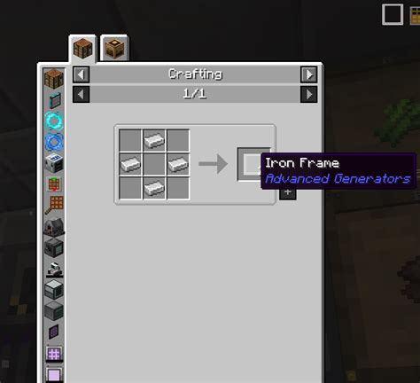 Advanced Generator Iron Frame Mod Recipe Conflict With Iron Gears From