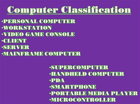 Computer Classification Kc Ppt