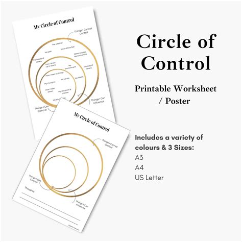 Circle Of Control Worksheet And Poster Mental Health Printable Pdf Etsy