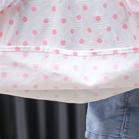 柚子熊品牌童装儿童套装女小童波点荷叶边短袖牛仔棉短裤幼童批发 阿里巴巴