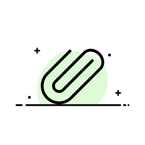 Attachment Attach Clip Add Business Flat Line Filled Icon Vector Banner Template Stock Vector