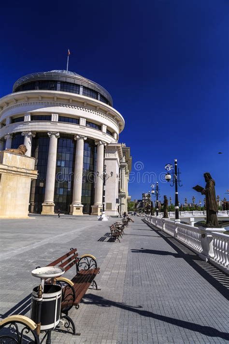 View From Downtown Skopje The Macedonian Capital Editorial Photo