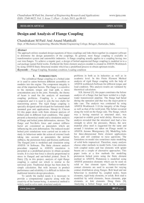 Pdf Design And Analysis Of Flange Coupling Dokumen Tips