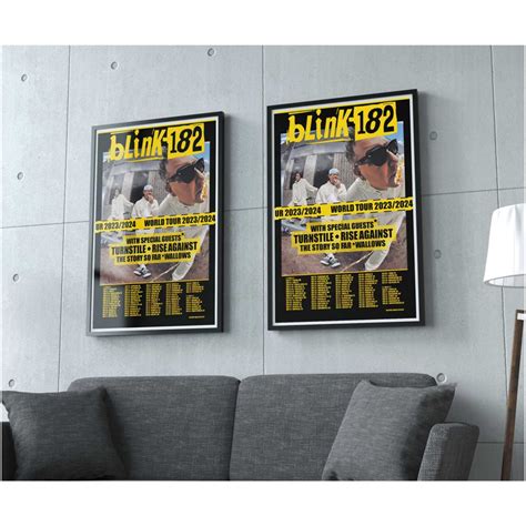 Blink 182 Tour 2023 Poster Word Tour 2023 2024 Happy Place For Music