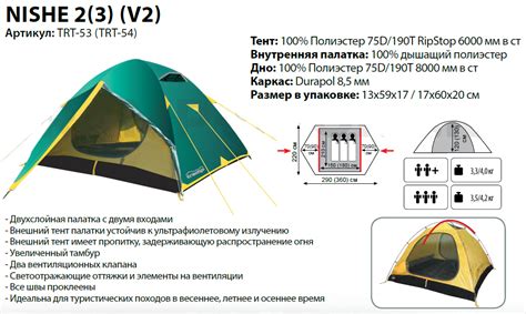 Палатка Tramp Nishe 3 v2 трехместная
