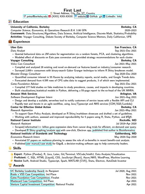 Modular Resume Pdf Software Engineering Information Technology