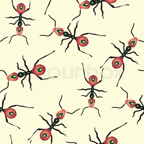 Red Ants Pattern Abstract Seamless Stock Vector Colourbox