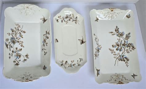 Antique Haviland Limoges Serving Dishes Featuring Flowers Birds And