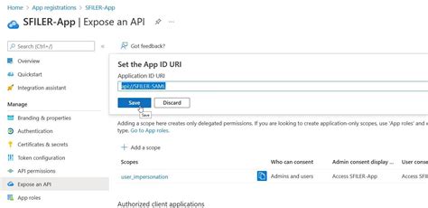 saml configuration with azure ad s filer portal